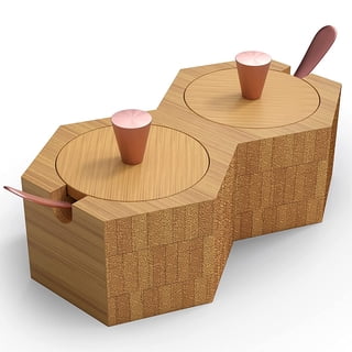 Totally Bamboo Triple Salt Cellar, Three Tier Bamboo Storage Box with ...