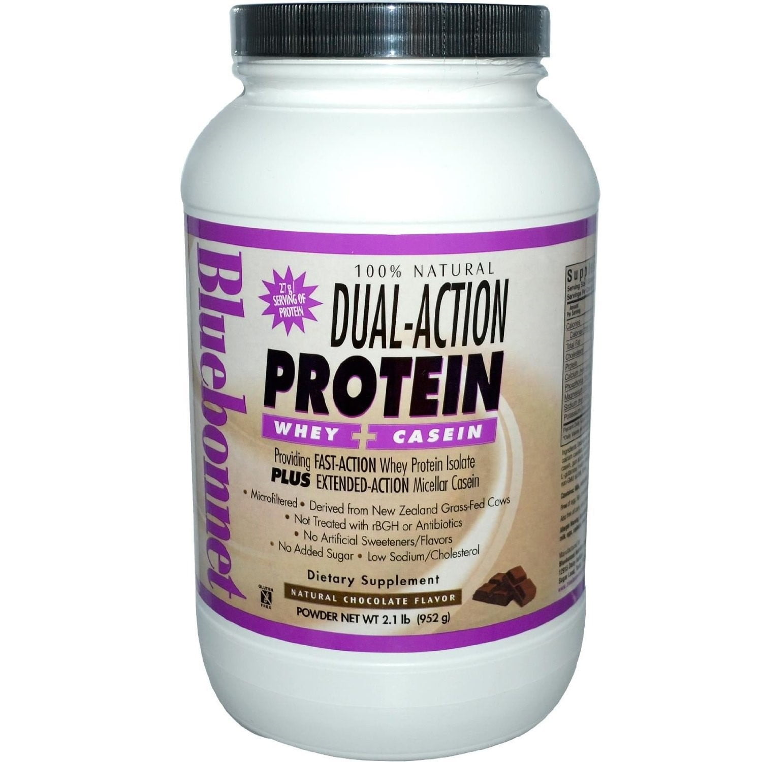 Bluebonnet Nutrition 100% Natural Dual Action Protein Natural Chocolate ...