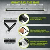 ProsourceFit Single Stackable Resistance Bands with Door Anchor and Exercise Guide, 5-50 lb ...