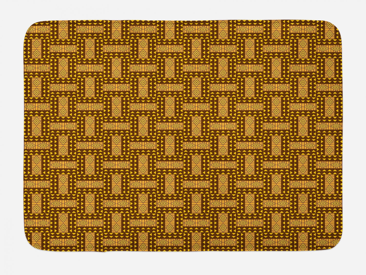 Kente Pattern Bath Mat, Vintage National Pattern Triangles and Diamond ...