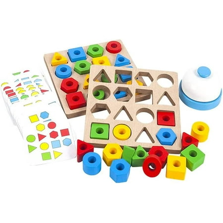 Children Puzzles Geometric Shape Quick Matching Board, Wooden ...
