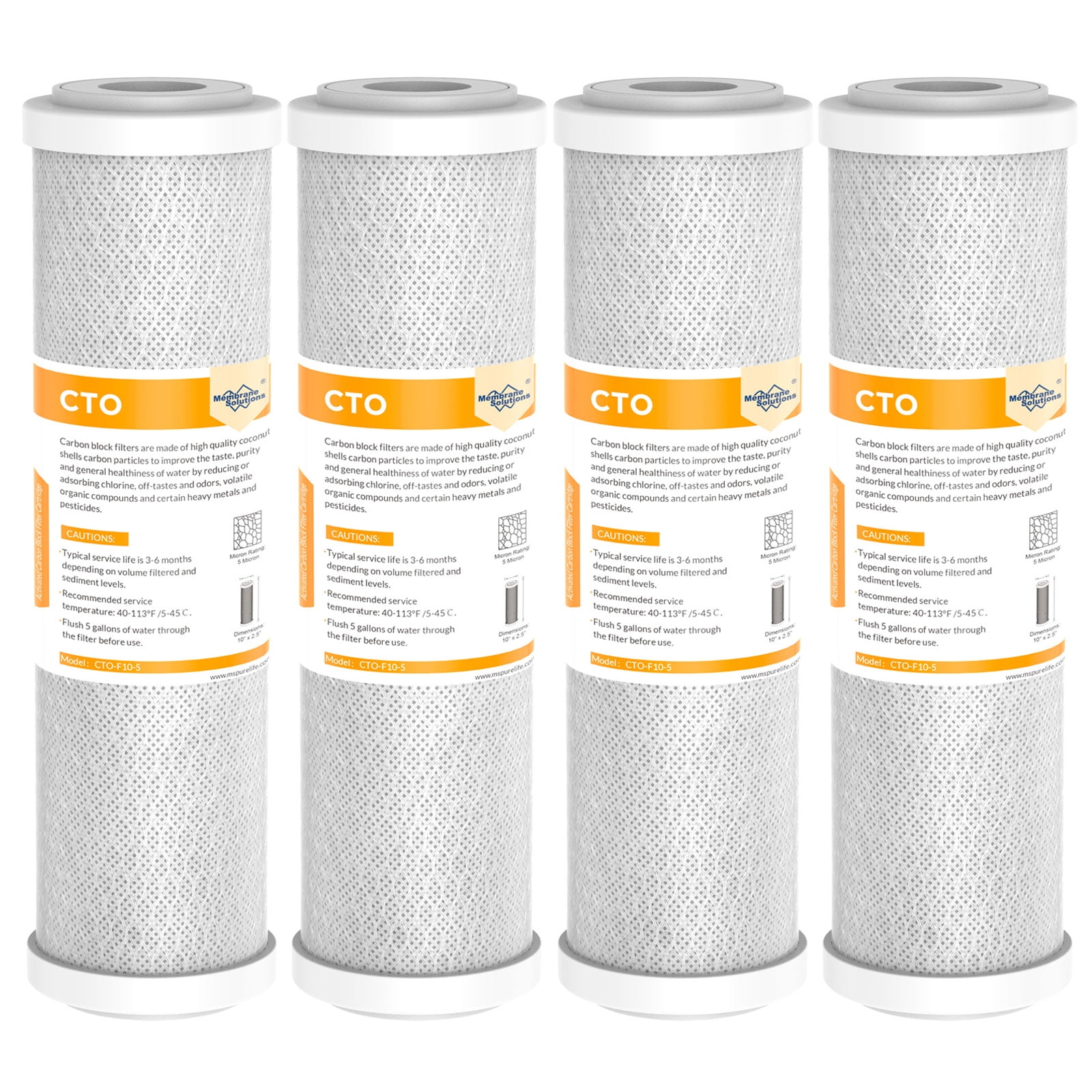 Coconut Shell CTO, Membrane Solutions Carbon Block Drinking Water ...