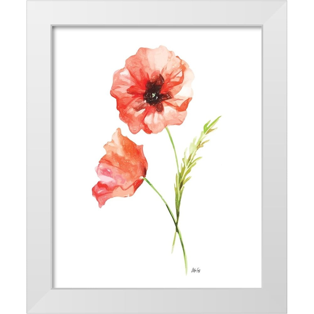 Fay, Mela 12x14 White Modern Wood Framed Museum Art Print Titled - Red ...