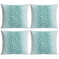 Art Teal Pillow Covers Set of 4, Vintage White Polka Dots Mint Green ...