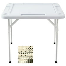 Bene Casa Foldable Domino Table with Built-In Drink Holders, 38” x 38 ...