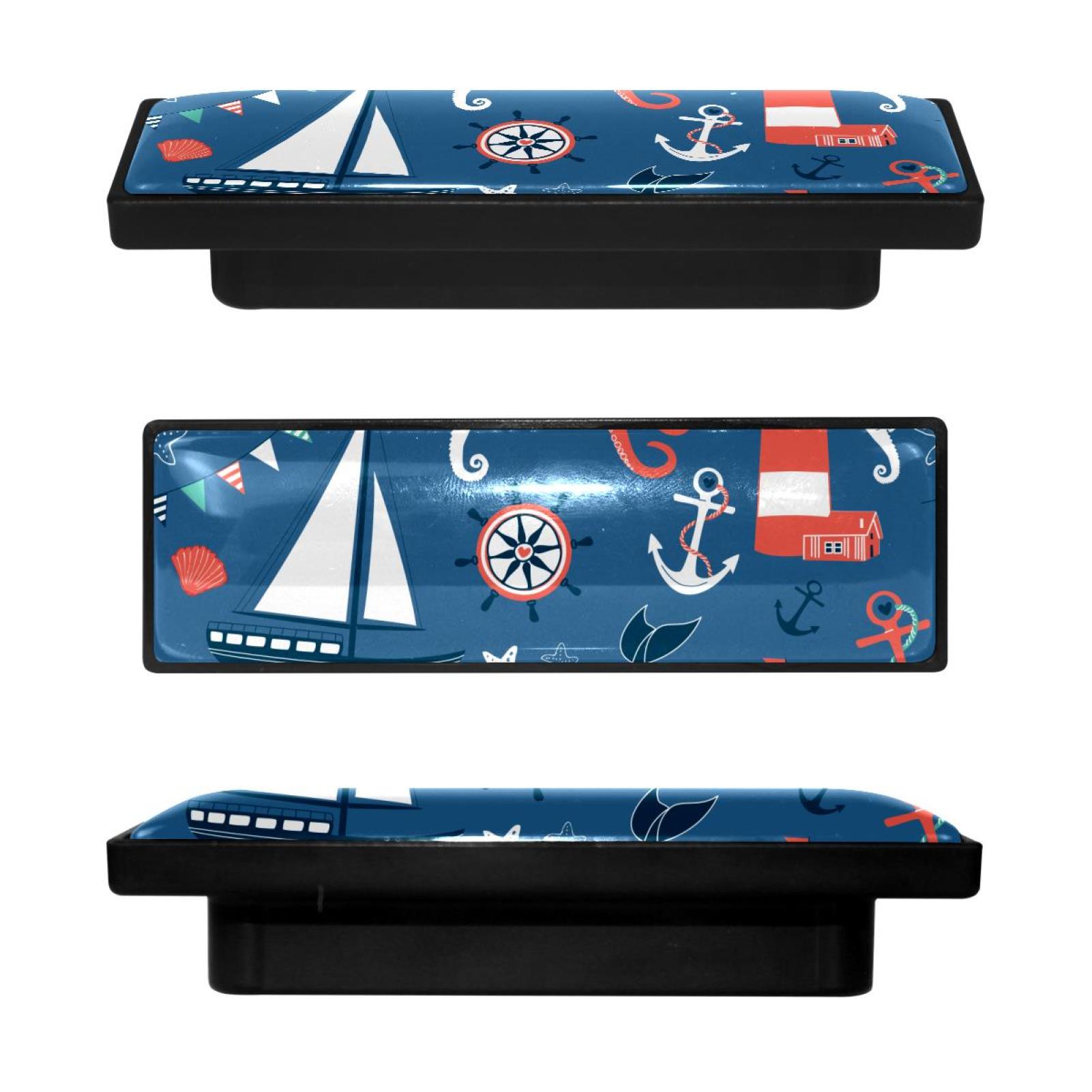 4 Pcs Rectangle Cabinet Handle Cupboard Knob Drawer Pulls Handle Retro Nautical Drawer Knobs ...