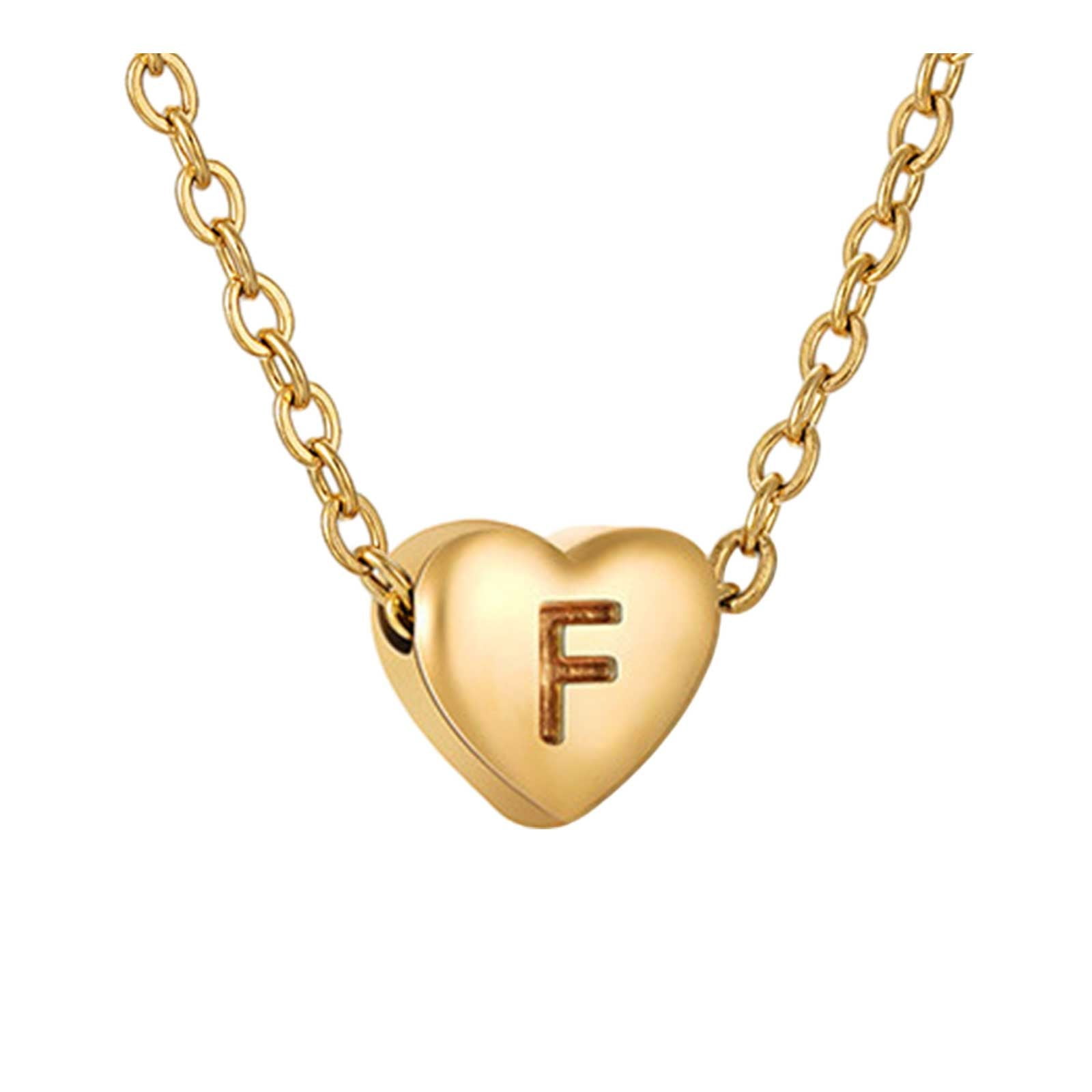 26 iniciales en forma de corazón collar alfabeto para las mujeres ...