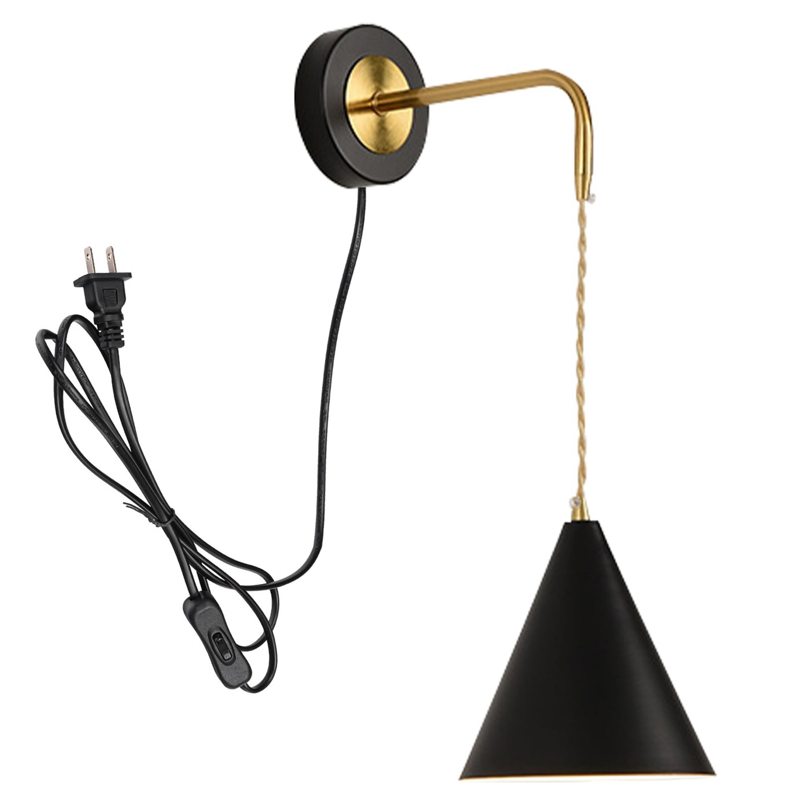 Kiven Plug in Wall Lamp, Modern Style Plug in Wall Sconce with Iron ...