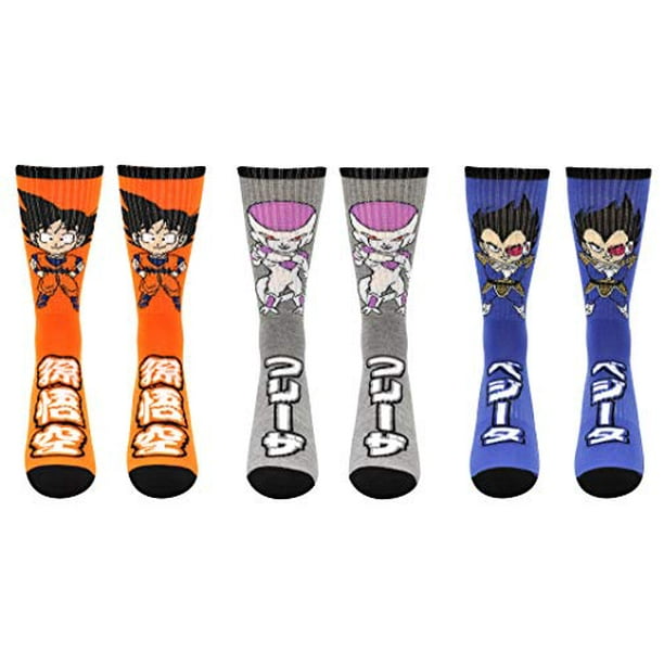 Dragon Ball Z Socks (3 Pair) - (1 Size) Goku, Frieza, Vegeta, Cell Crew ...