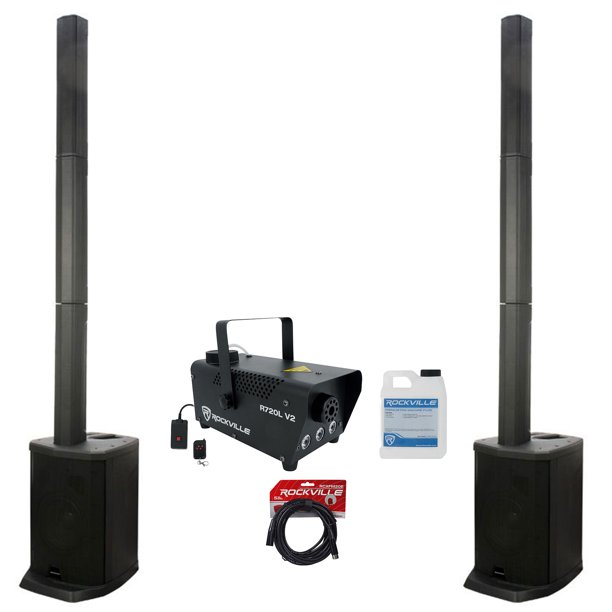 (2) AMERICAN AUDIO APX CS8 Line Array DJ/PA Speakers w/Bluetooth+Subs ...