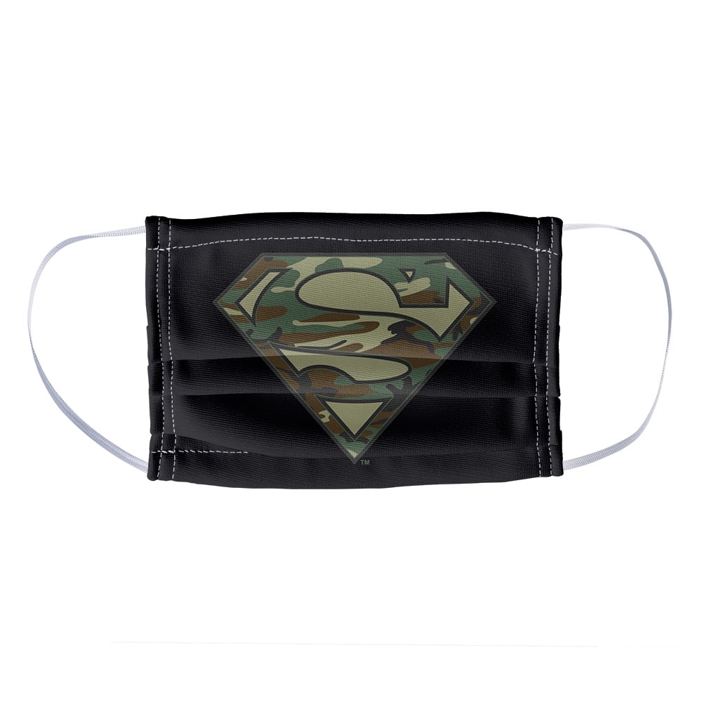 Superman Camo Classic Logo 1-Ply Reusable Face Mask Covering, Kids ...