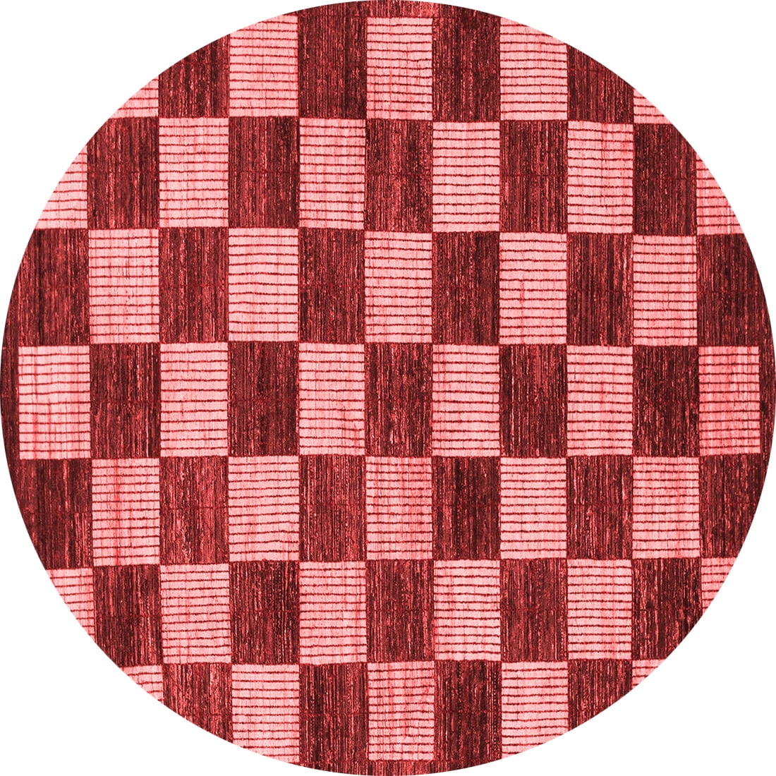 Ahgly Company Machine Washable Indoor Round Checkered Red Modern Area ...