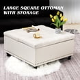 Magic Union 35 Inch Extra Large Ottoman with Storage, Large Square ...