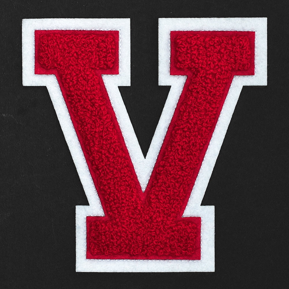 Chenille Stitch Varsity Iron-On Patch by pc, 4-1/2", Red/White, TR ...