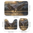 4Pcs Wild Eagle River Shower Curtain Sets, Bathroom Decor Set with Rugs ...
