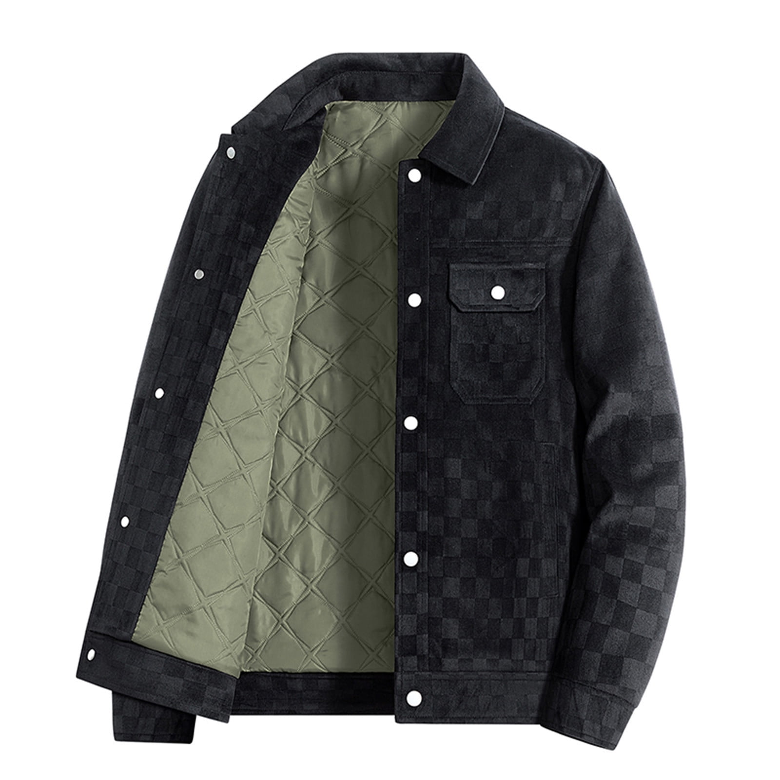 Click here for Lovzfmll Mens Suede Leather Jacket Checkerboard Pr... prices