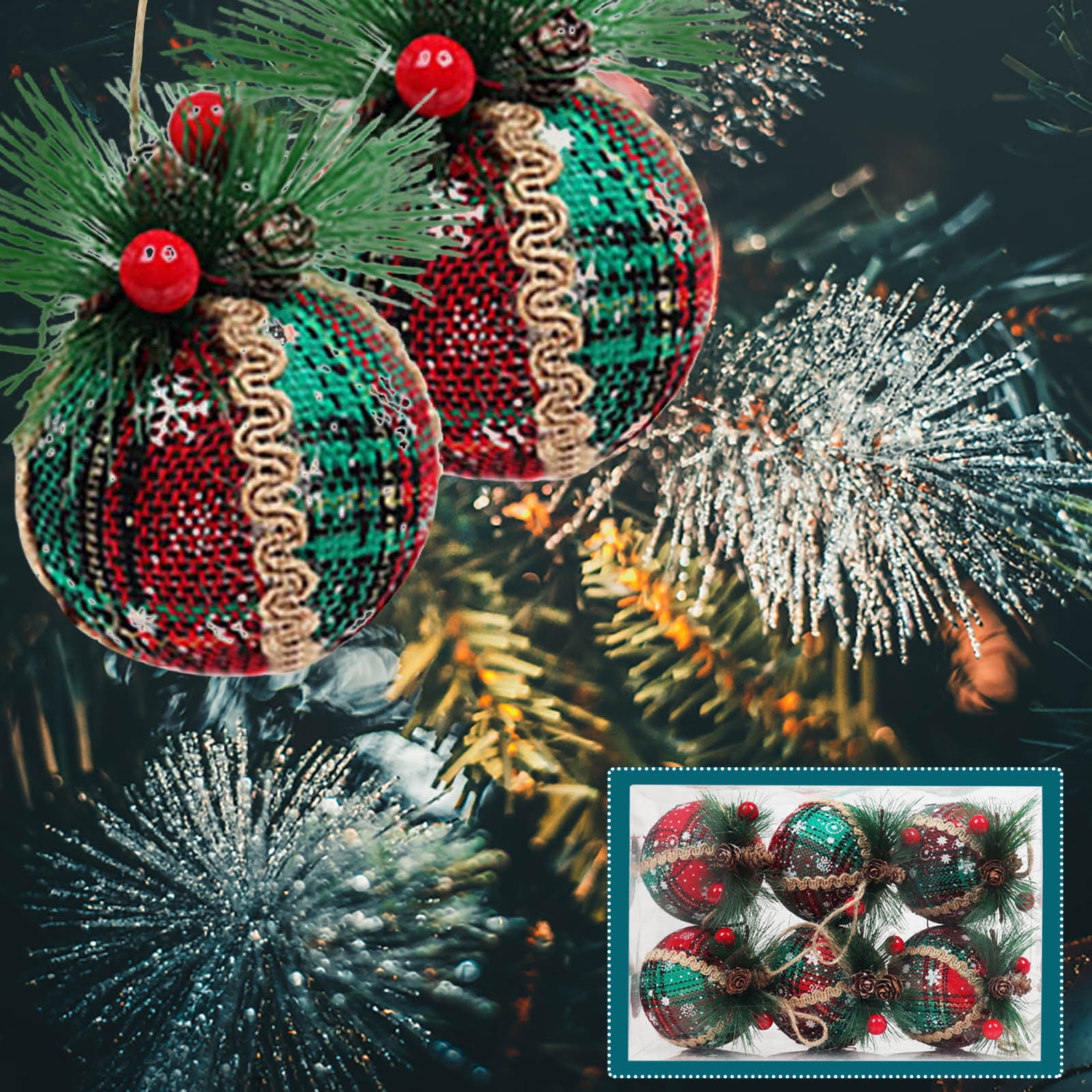 Click here for Egnmcr 6pcs Christmas Ball Ornaments For Xmas Tree... prices