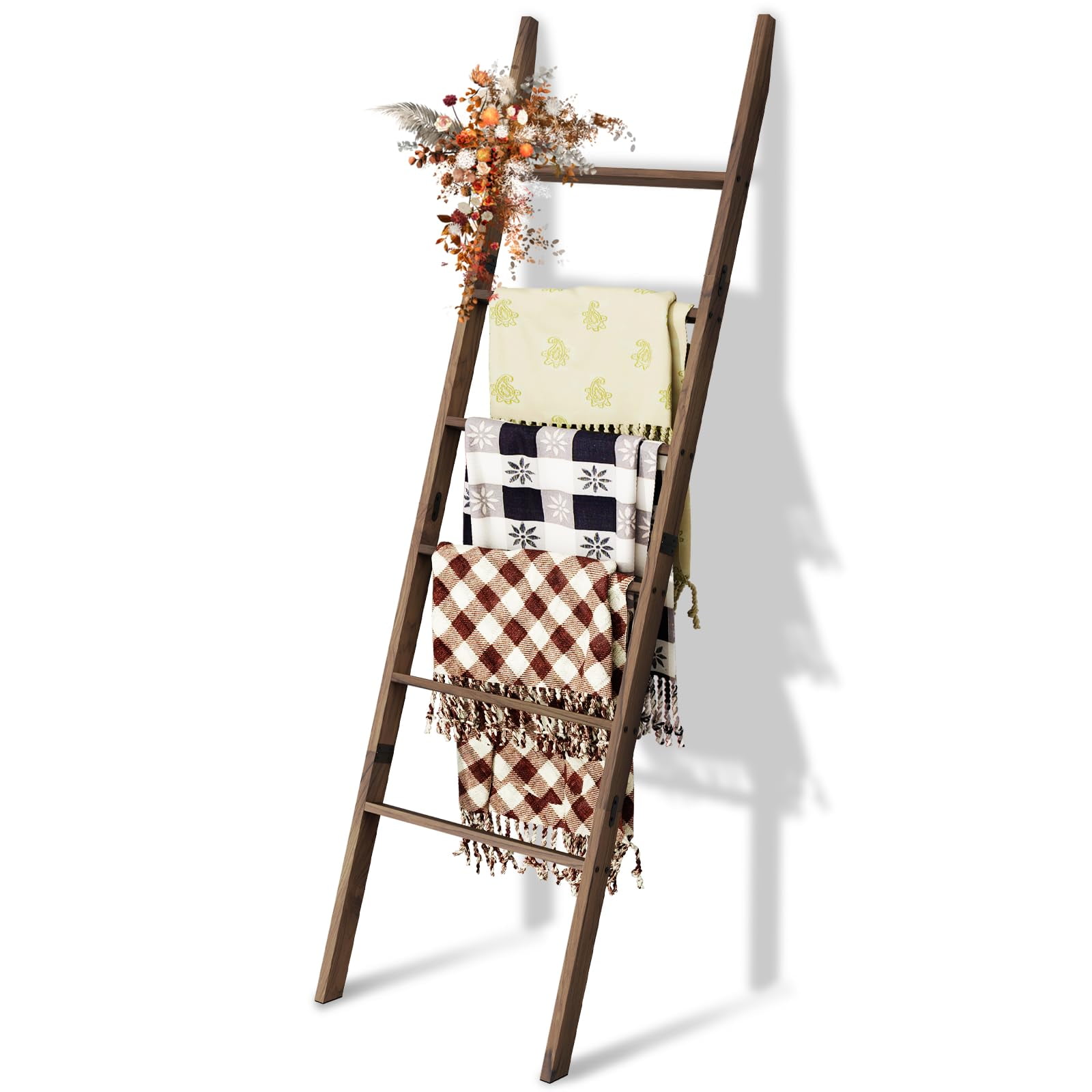 Click here for Delywh Acacia Wood 6-Tier Blanket Ladder  5.7ft(66... prices