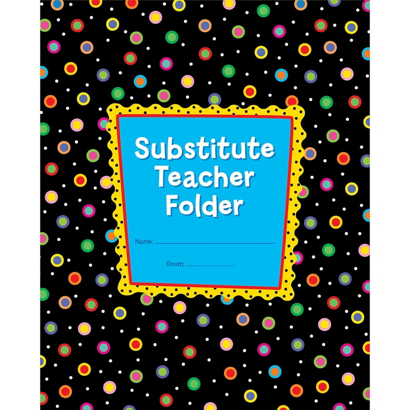 DOTS ON BLACK SUBSTITUTE TEACHER FOLDER - Walmart.com - Walmart.com