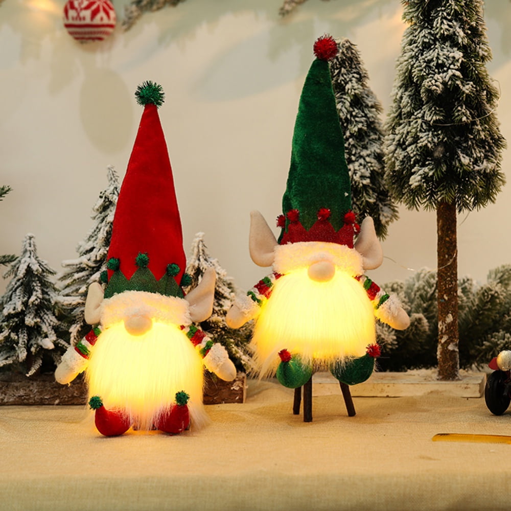 Christmas Gnomes Decorations with LED Light, 1 Pack Handmade Swedish ...