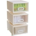 Citylife Stackable Plastic Storage Drawers 20 Qt And 16 Qt Set Of 3