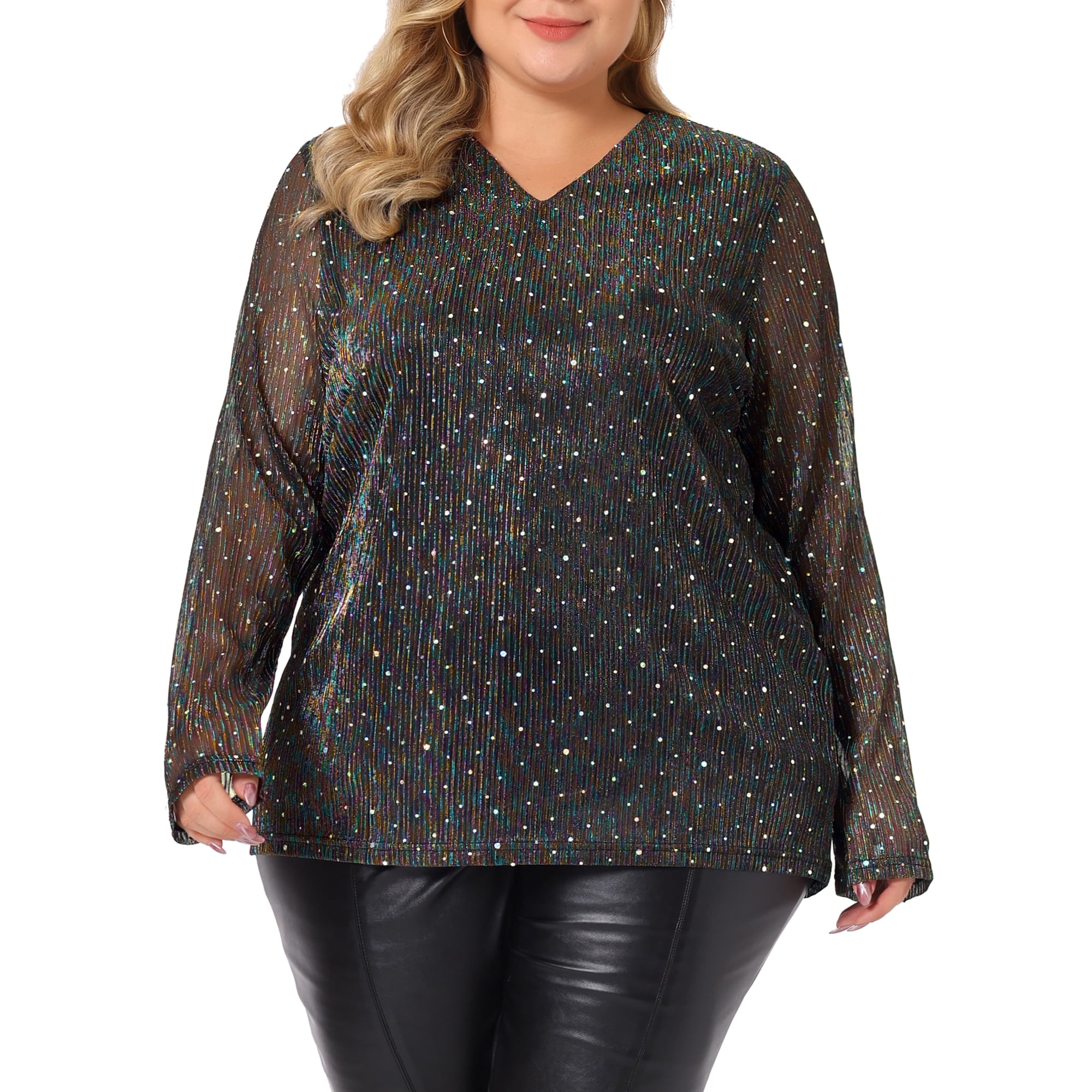 Click here for Grace & Grandeur Womens Plus Size Rhinestone Glitt... prices