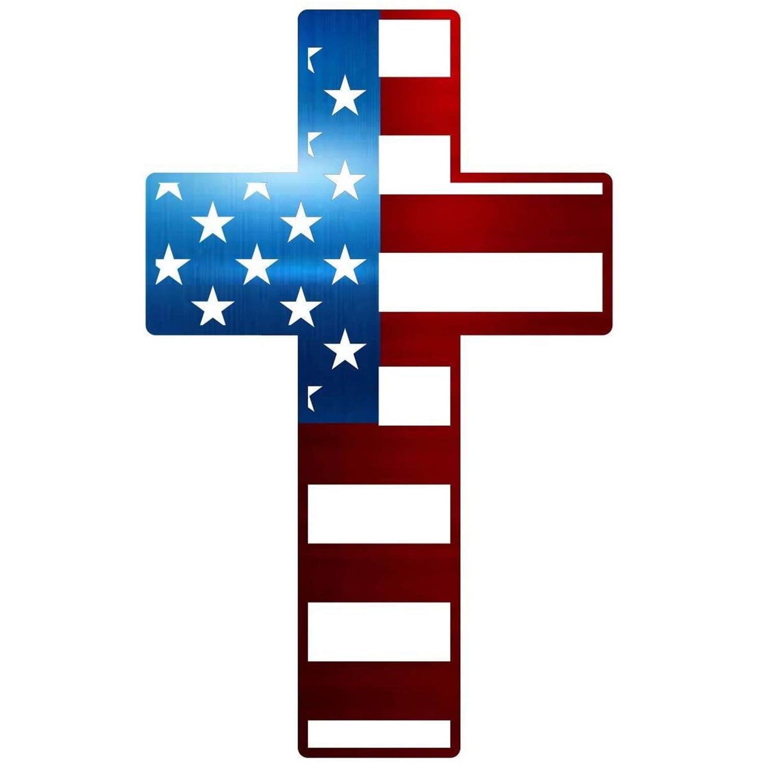 Precision Metal Art Cross with American Flag Design Laser Cut Steel 36 ...