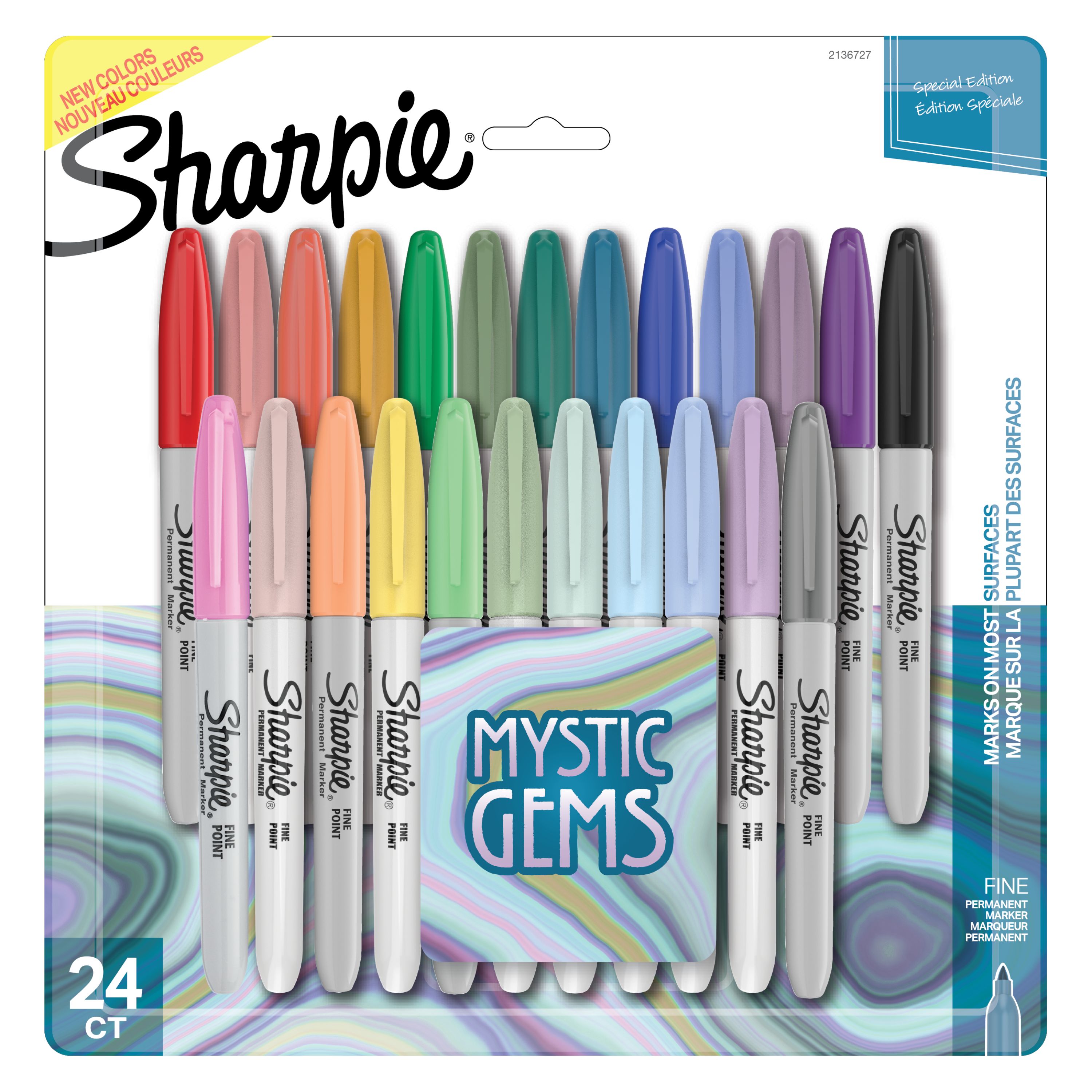 Sharpie Permanent Markers Fine Point Featuring Mystic Gem Color Sharpie Permanent Markers Fine Point Featuring Mystic Gem Color