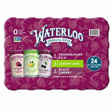 Waterloo Sparkling Water Variety Pack 12 Fl Oz Cans Includes Black ...