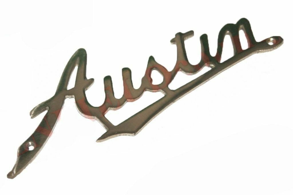 Radiator Austin Script Badge Monogram Motif 8" Brass Made Reproduced ...