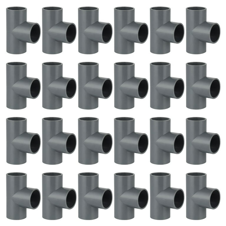 3 Way Tee PVC Fittings 24PCS Heavy Duty 1 Inch PVC Pipe Fittings 3 Way Furniture Grade Pipe Elbow Connectors Coupling Adapters for Water Supplies