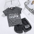 CHEEREAM 2 Piece Boys Soccer Outfits Quick Dry Letter Print & Plain ...