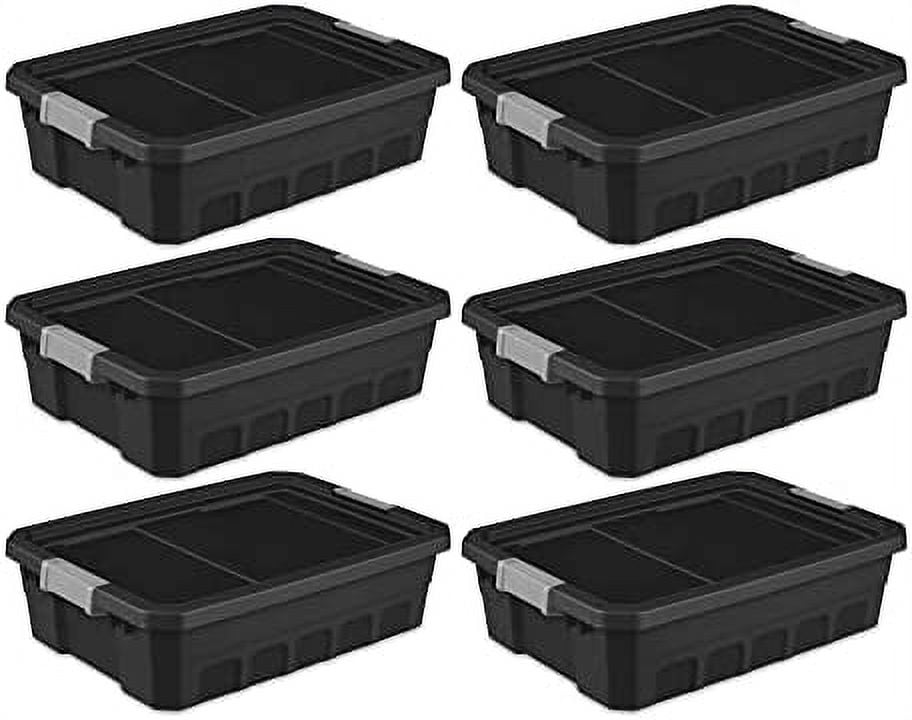 10 Gallon Under Bed Stackable Rugged Industrial Storage Tote Containers ...