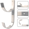 2 Pcs Set Wide Pool Pole Hangers Heavy Duty Silver Aluminium Holder ...