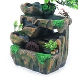 Miumaeov Mini Desktop Fountain Rockery Waterfall Zen Decor with LED ...