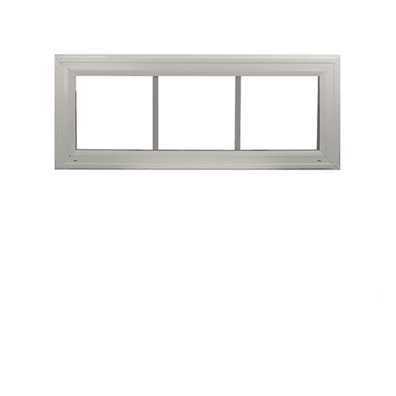 "72""x12"" Double Pane Transom Window, Black Vinyl Front, White Back ...