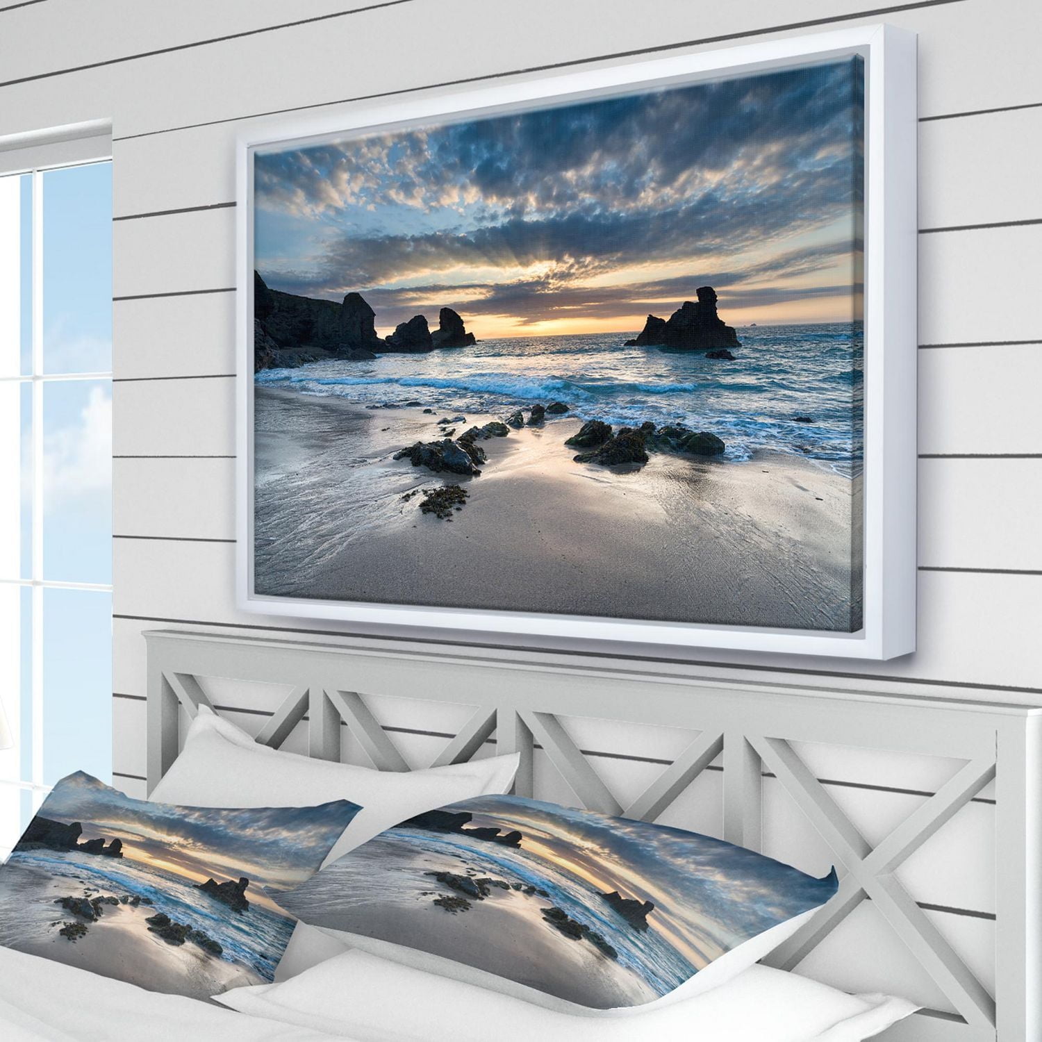 Click here for Designart Beautiful Porthcothan Bay Float Frame Wa... prices