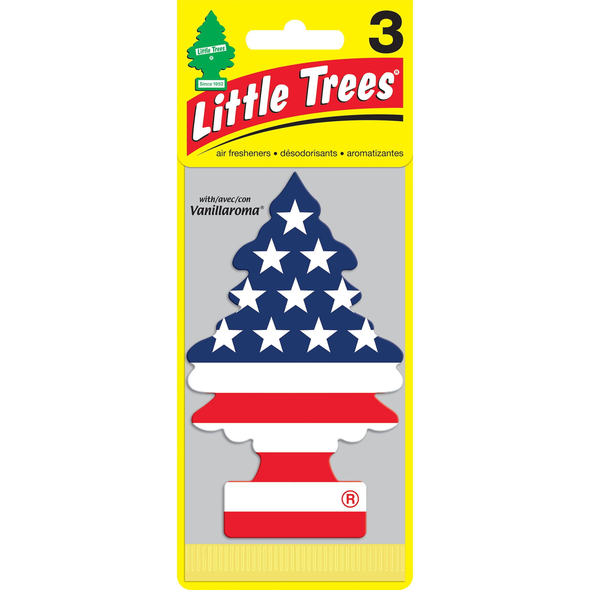 LITTLE TREES Air Fresheners America Fragrance 3 Pack - Walmart.com
