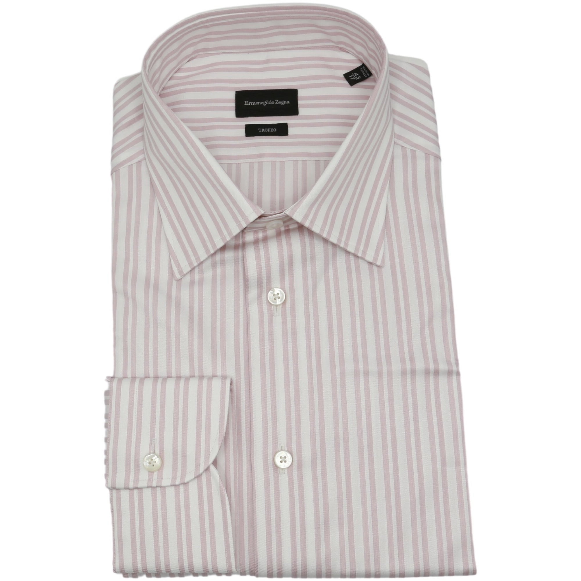 Click here for Ermenegildo Zegna Mens White / Pink Stripe Trofeo... prices