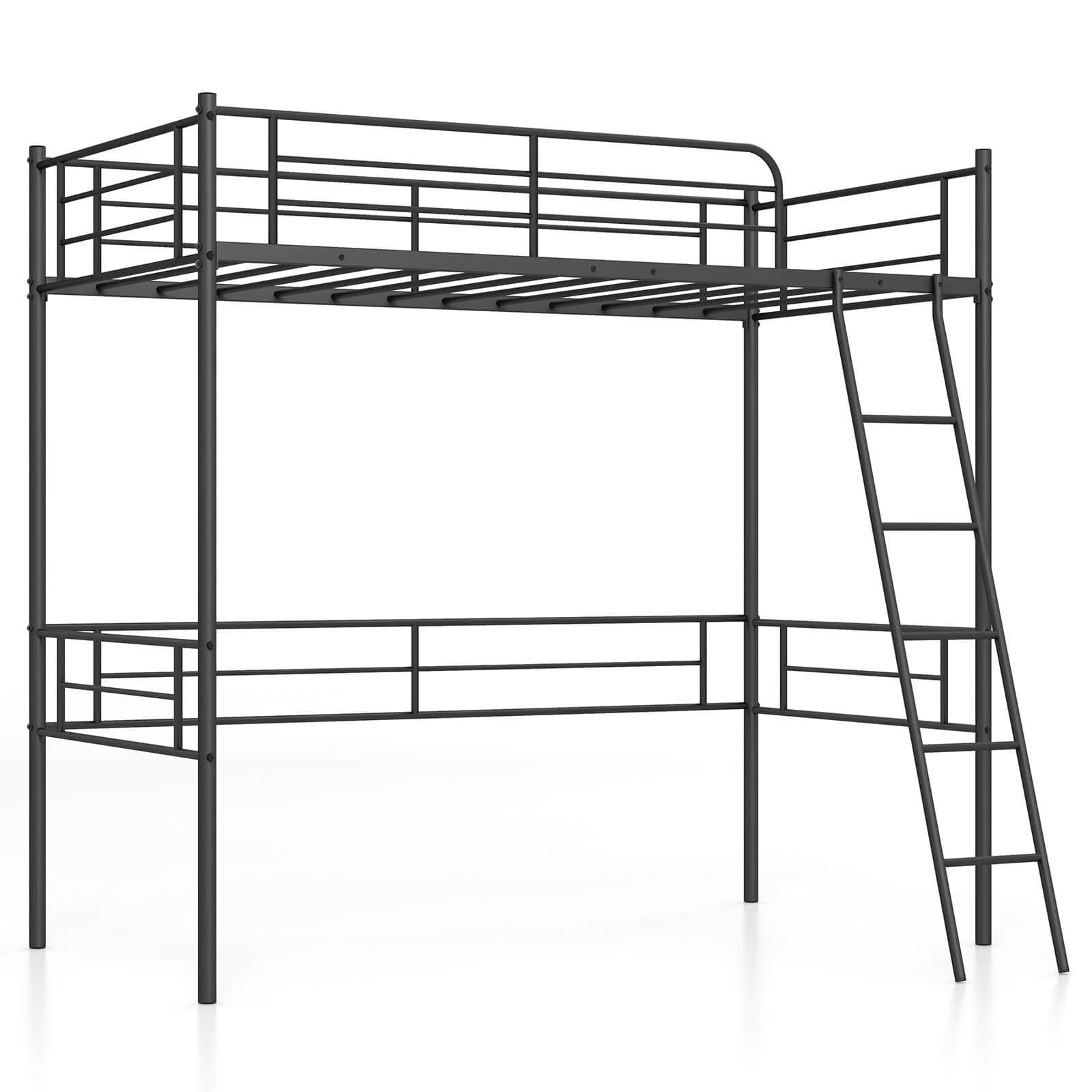 Click here for Costway Twin Size Metal Loft Bed Single Loft Bunk... prices