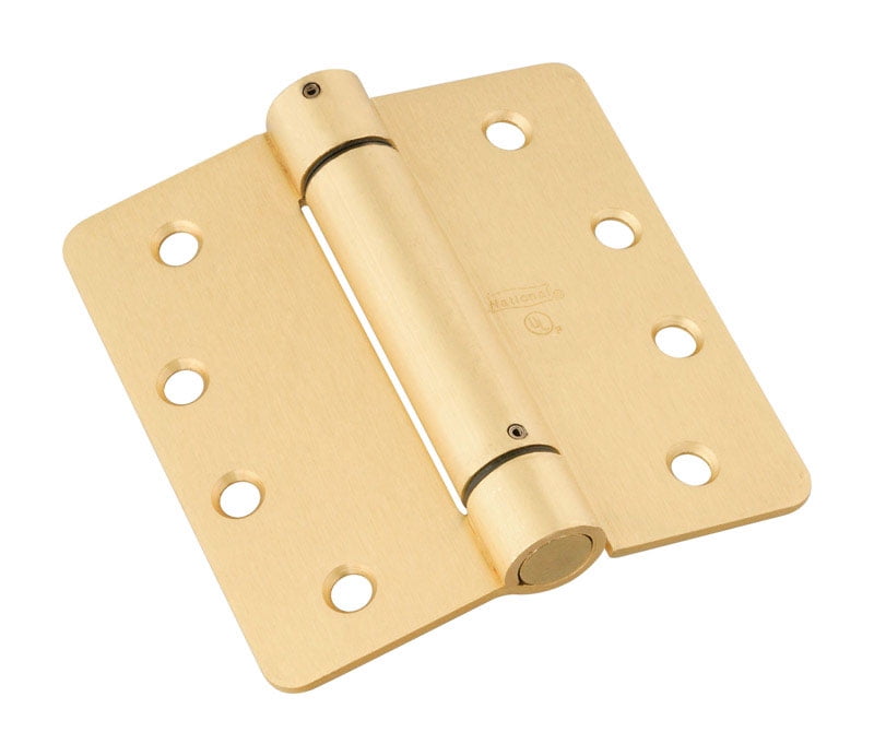 National Hardware N185-207 4" X 4" Round Corners Brass Spring Hinge ...