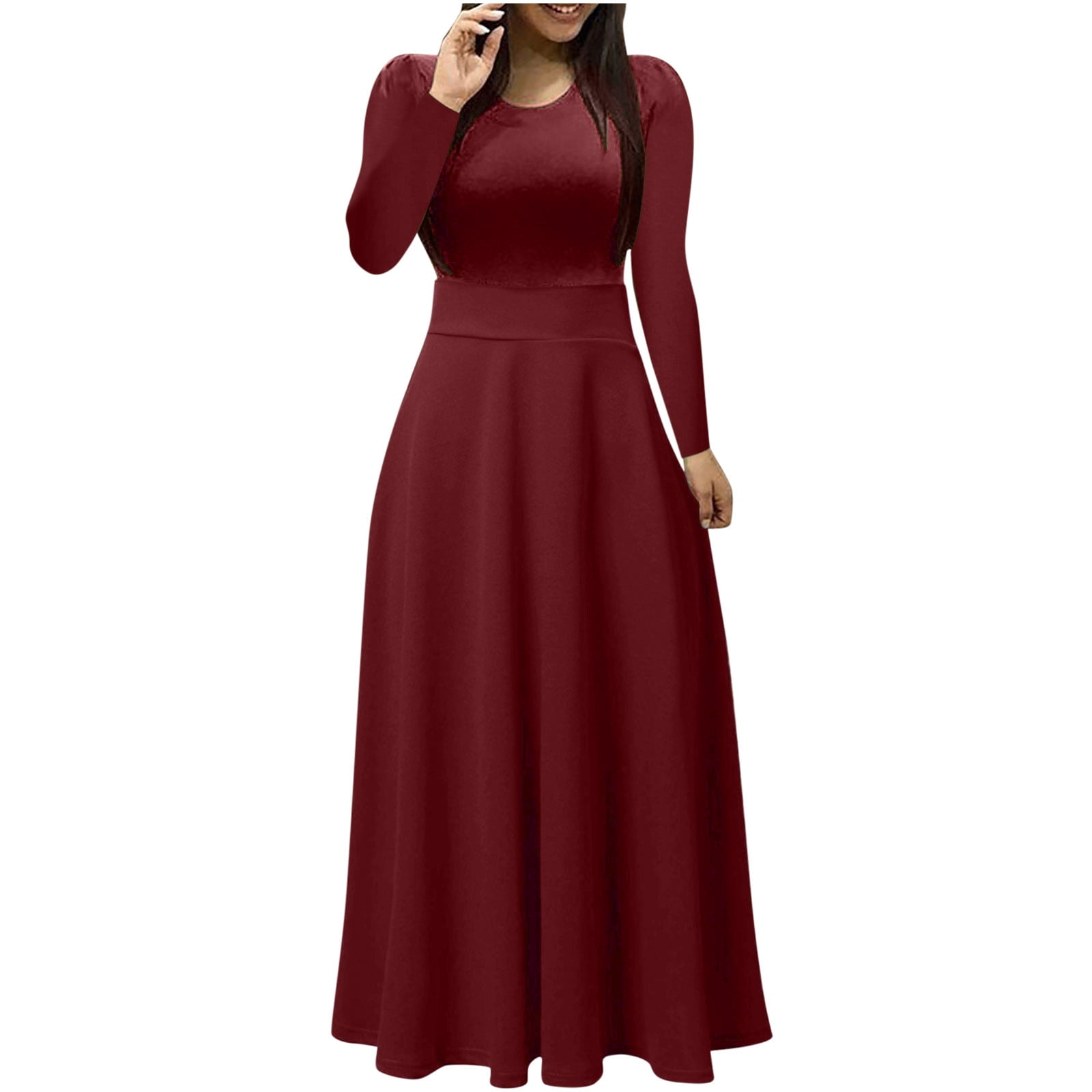 Click here for Blvb Maxi Dress For Women Casual Long Sleeve Crew... prices
