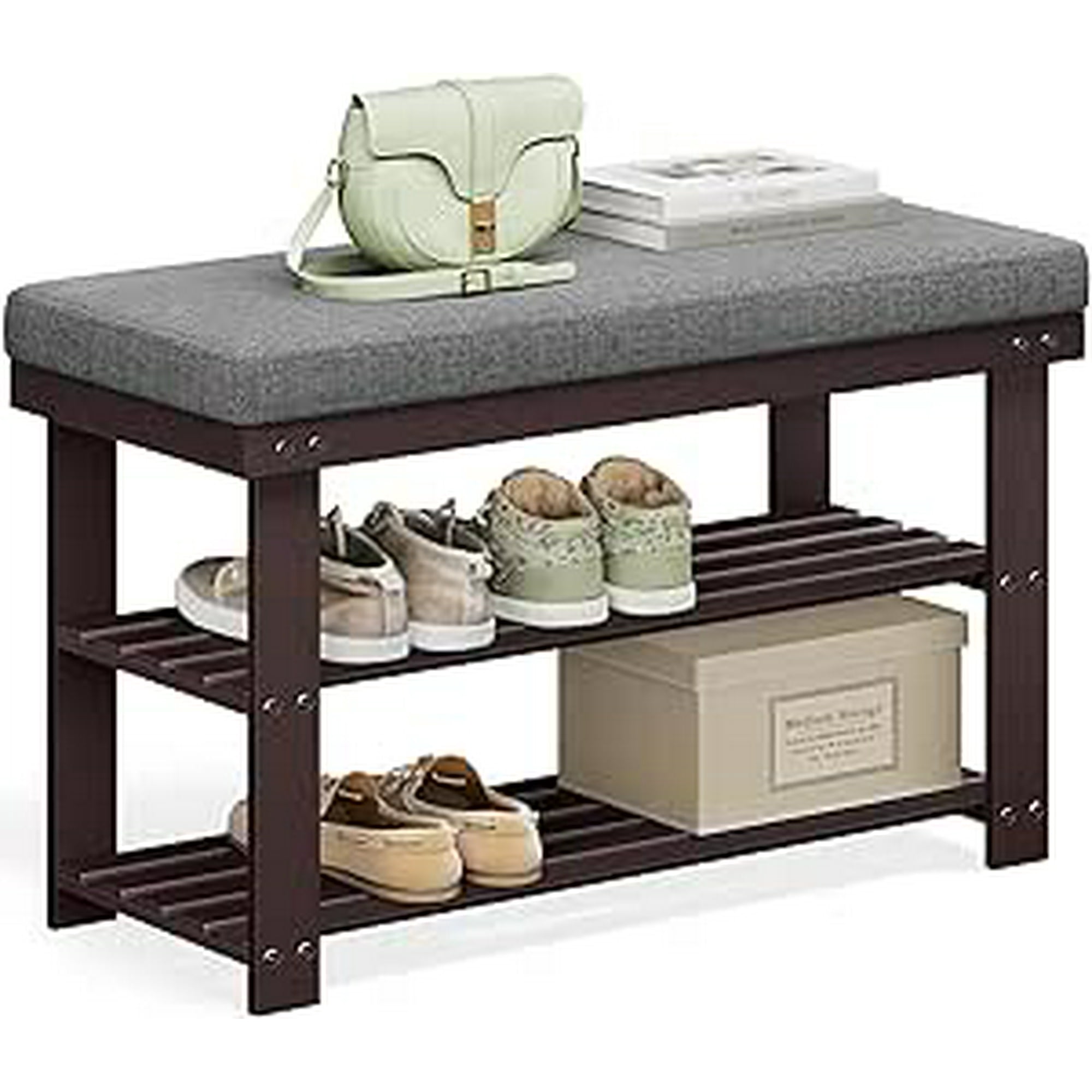Click here for Songmics Bamboo Shoe Bench  2-Tier Shoe Rack  11.4... prices