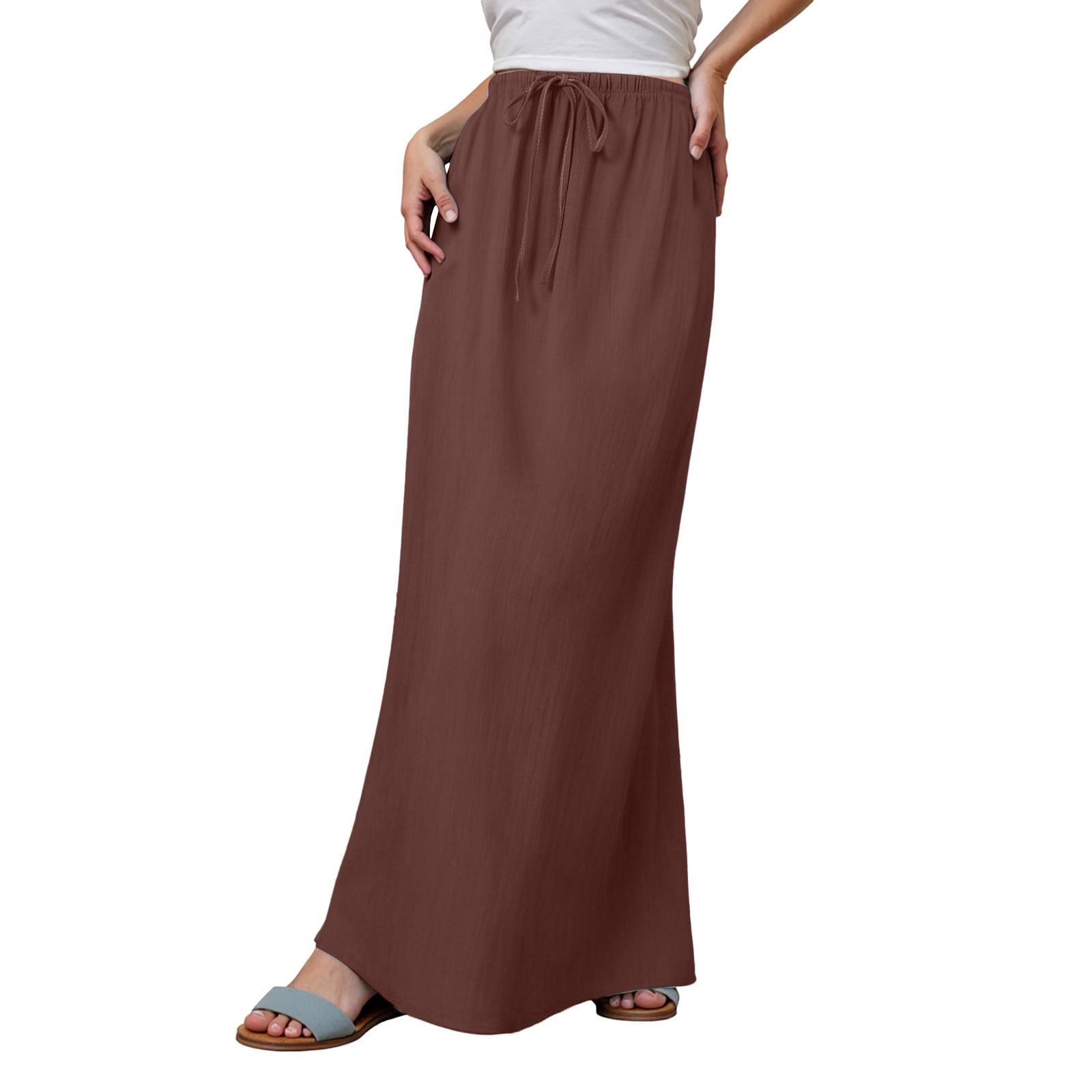 Click here for Yueve Womens Linen Maxi Skirt Drawstring Waist A L... prices