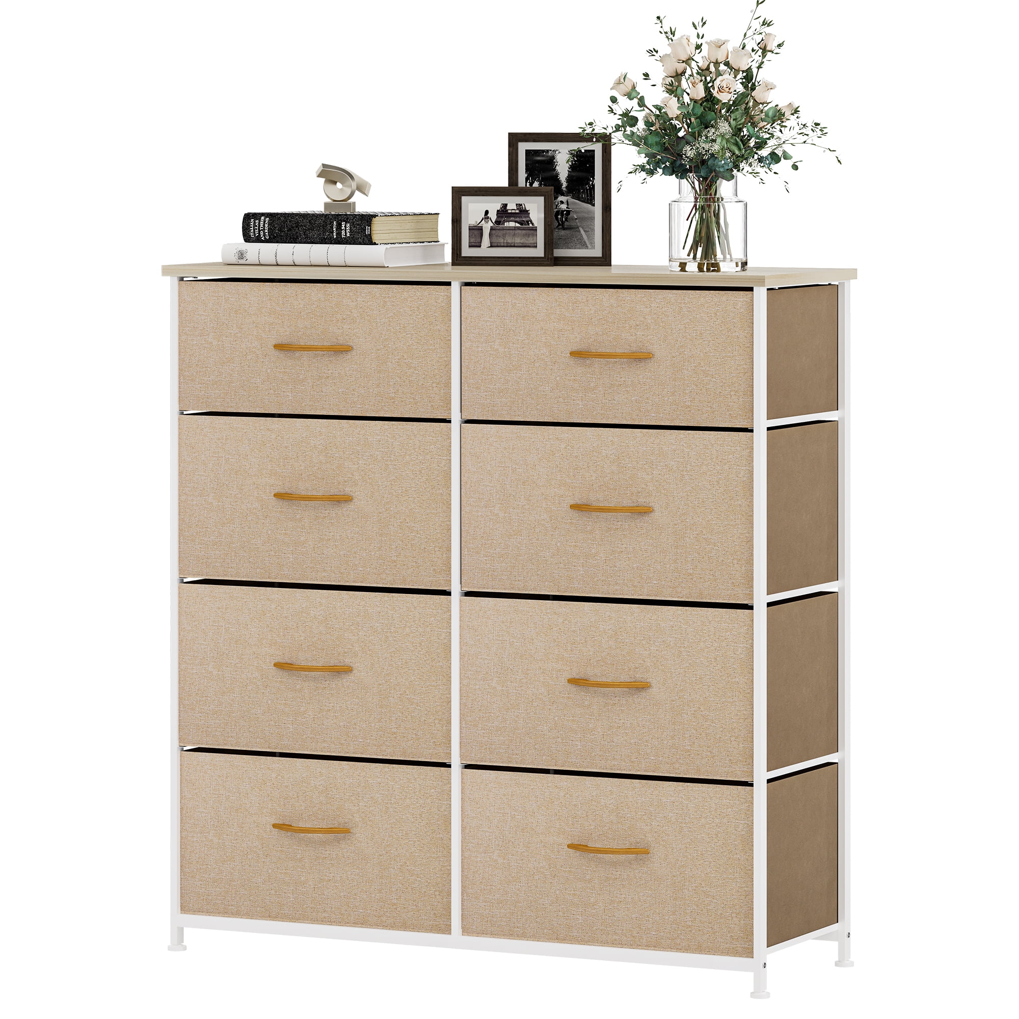 YINTATECH Storage Tower Unit with 8 Drawers - Fabric Dresser with Large ...