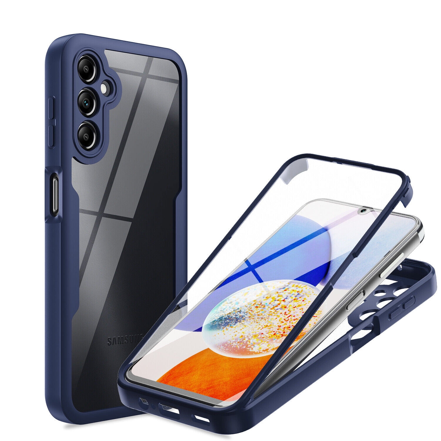 Elegant Choise Case with Built-in Screen Protector Full Cover for Samsung Galaxy A14 5G, Blue ...