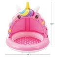 Bluescape Pink Unicorn Shade Inflatable Baby Splash Pool with Canopy ...