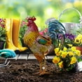 Ikohbadg Metal Rooster Statues Outdoor Garden Statues Metal Chicken ...