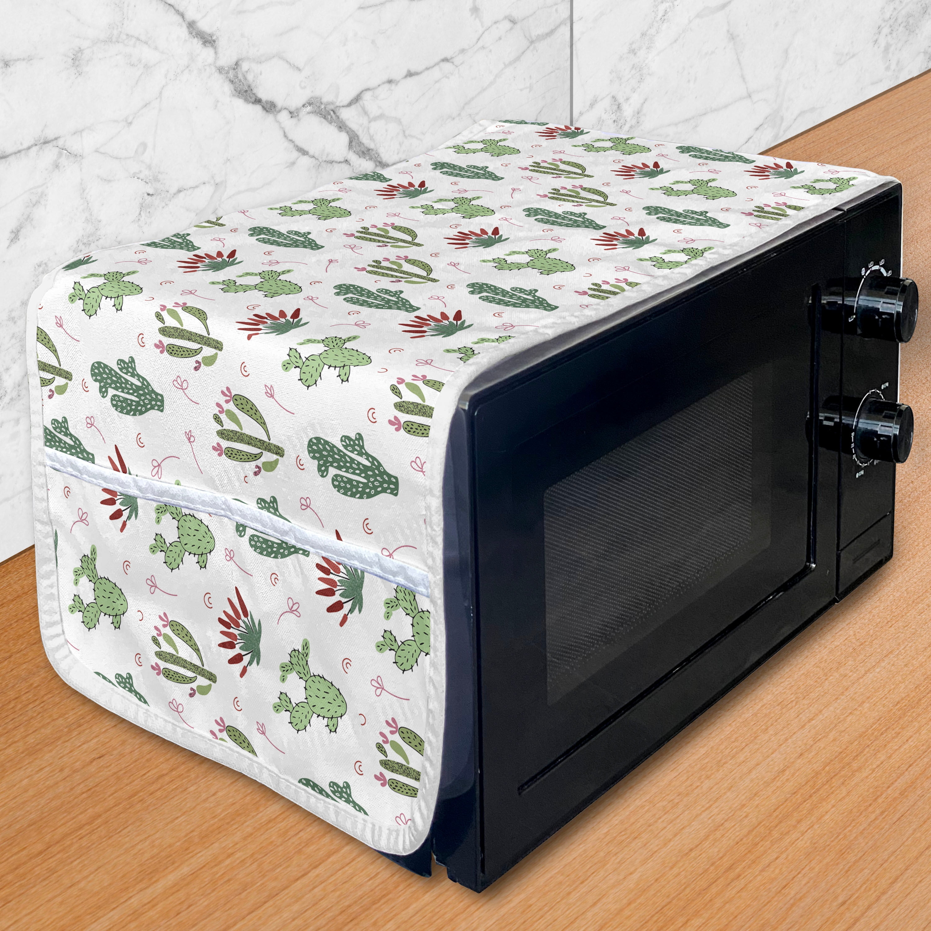 Cactus Microwave Oven Cover, Botanical Design with Prickle Desert ...