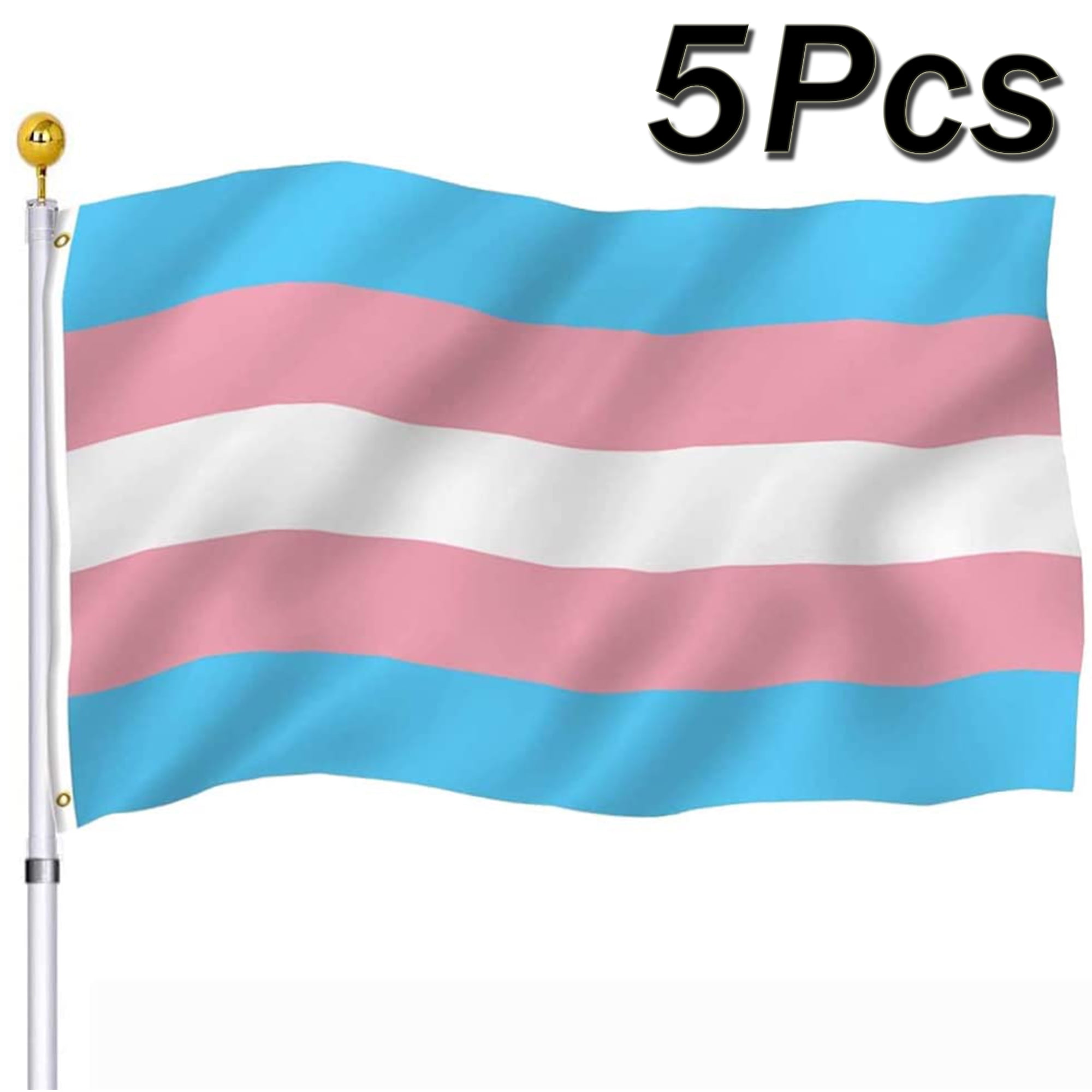 Elbourn 5pcs Flaglink Transgender Pride Flag 3x5 Fts Trans Rainbow